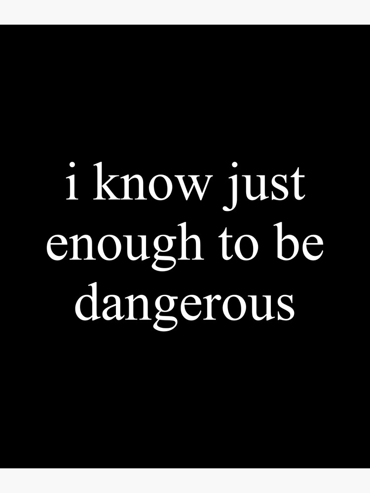 "I Know Just Enough To Be Dangerous" Poster for Sale by Evelyusstuff ...