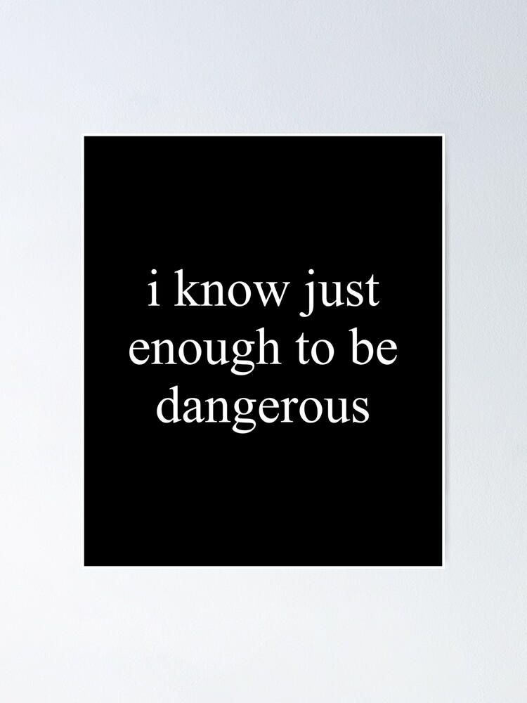 "I Know Just Enough To Be Dangerous" Poster for Sale by Evelyusstuff ...