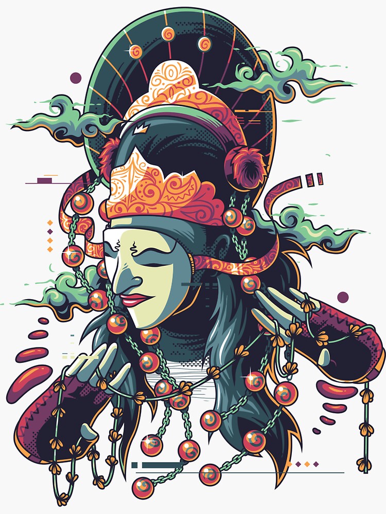 "Tari Topeng" Sticker by anggatantama | Redbubble