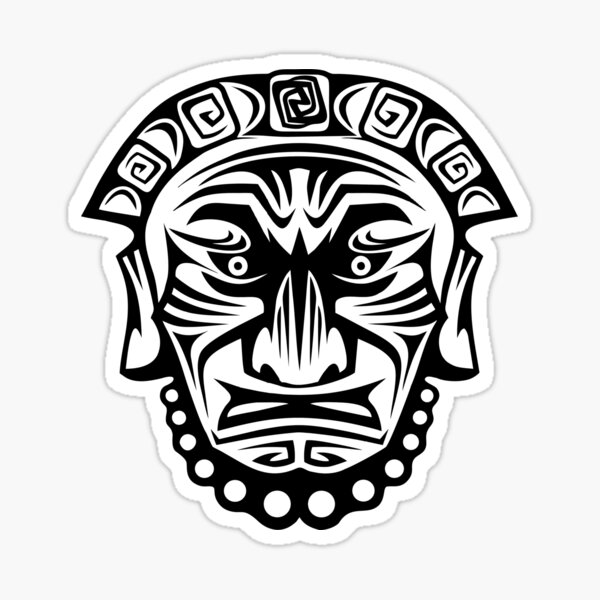 "mask, mayan mask, mayan" Sticker for Sale by gandra | Redbubble