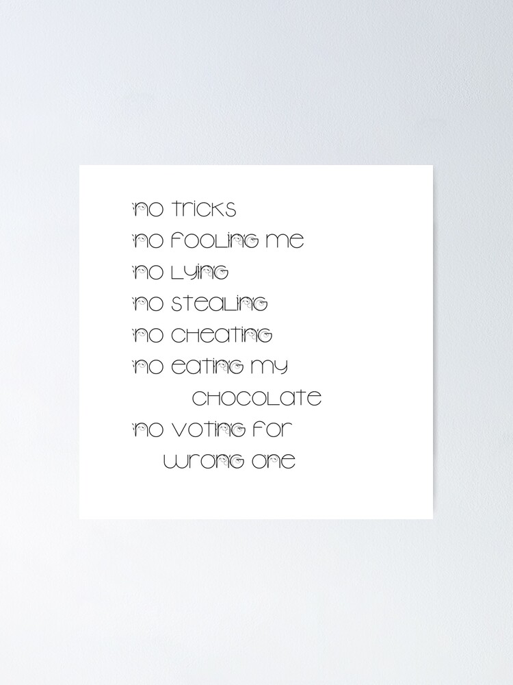 "Insane Rules " Poster for Sale by suzyhager | Redbubble
