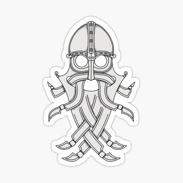 "Mask of Odin" Sticker for Sale by Beltschazar | Redbubble