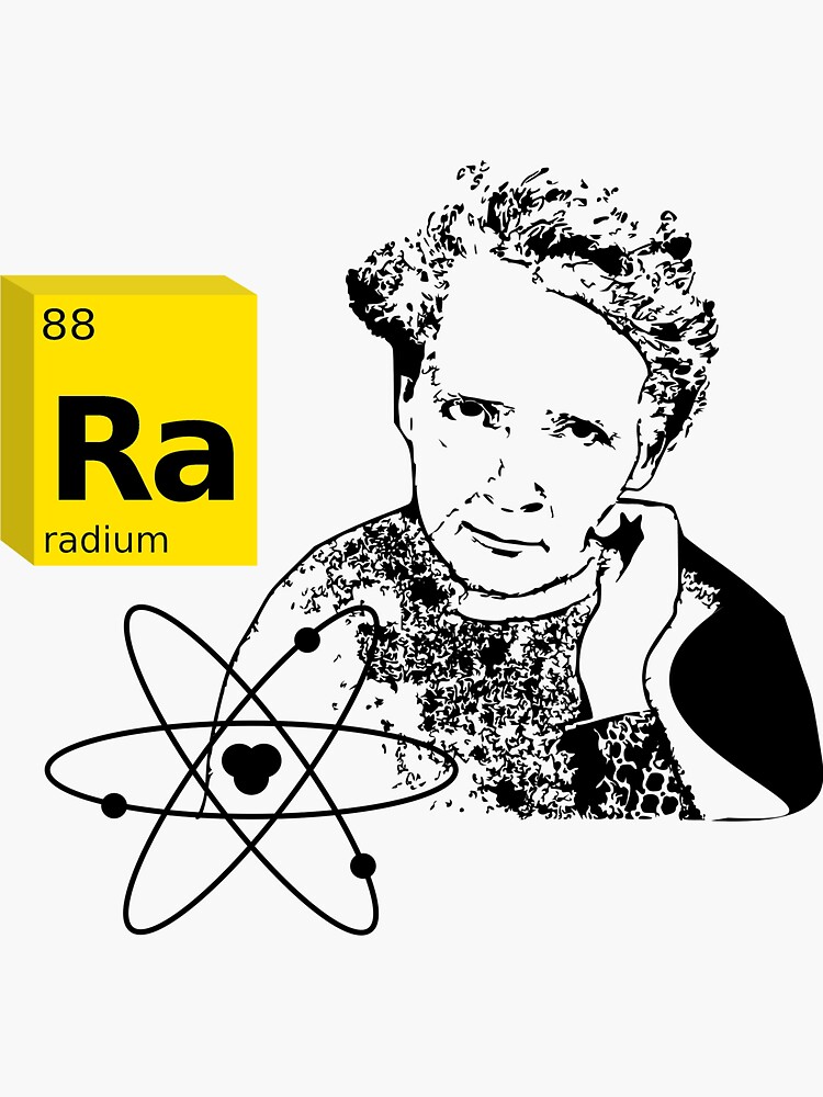Pegatina «Marie Curie Radium Física Profesora Ciencia Regalo Átomo» de ...