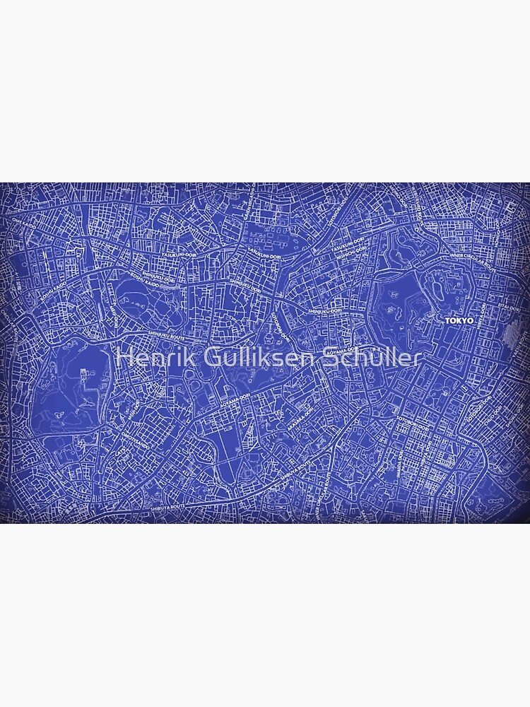 "Blueprint Map of Tokyo" Sticker for Sale by Henrik-Schuller | Redbubble