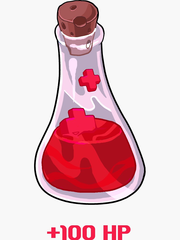 "Healing Potion +100 HP" Sticker for Sale by banditjoj | Redbubble