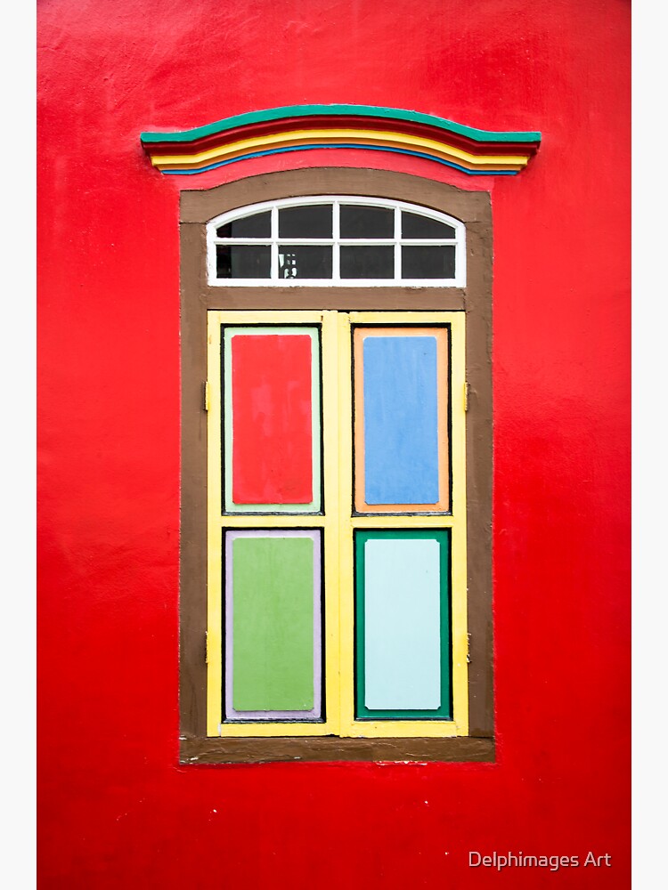 "Singapore red window" Sticker for Sale by Delphimages-Art | Redbubble