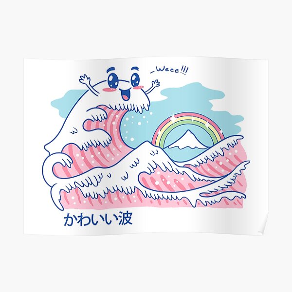 "The Great Kawaii Wave" Poster by vincenttrinidad | Redbubble
