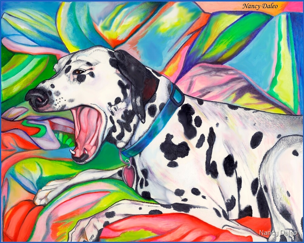 "Laughing Dalmatian Psychedelic Dalmatian Art" by Nancy Daleo | Redbubble