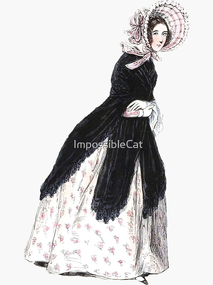 "Vintage lady with pink bonnet" Sticker by ImpossibleCat | Redbubble