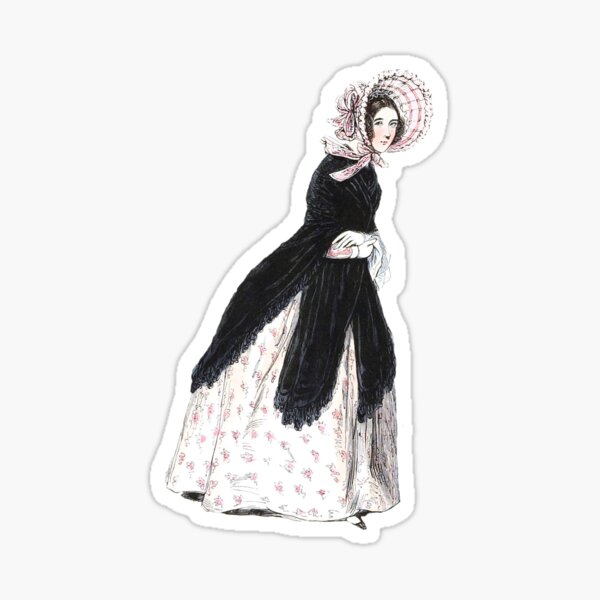 "Vintage lady with pink bonnet" Sticker by ImpossibleCat | Redbubble