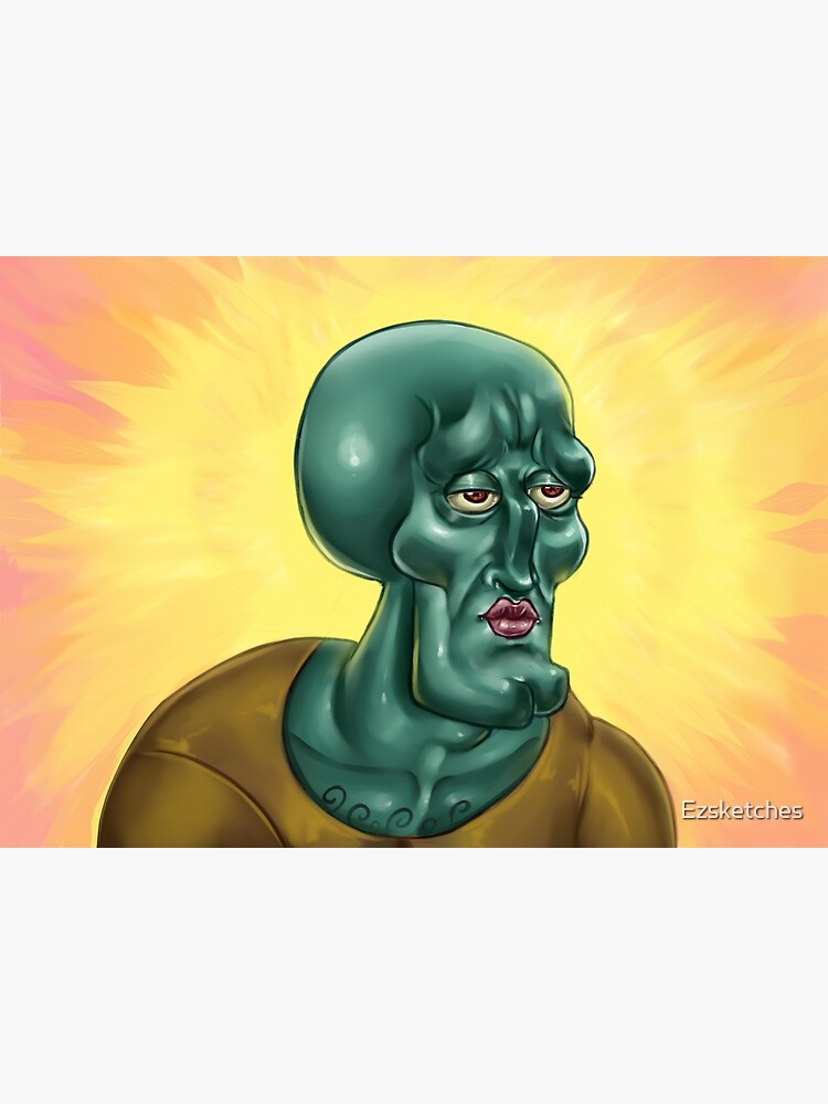 "Handsome Squidward" Poster for Sale by Ezsketches | Redbubble