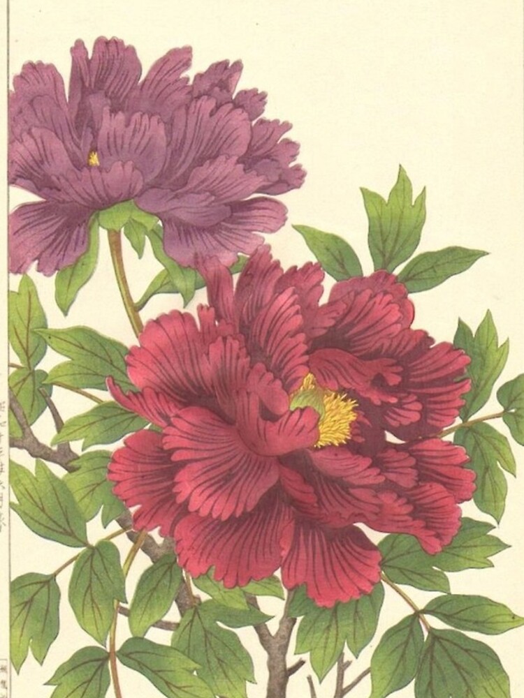 "Nishimura Hodo Dahlias Oriental Japanese Flowers " iPhone Case for ...