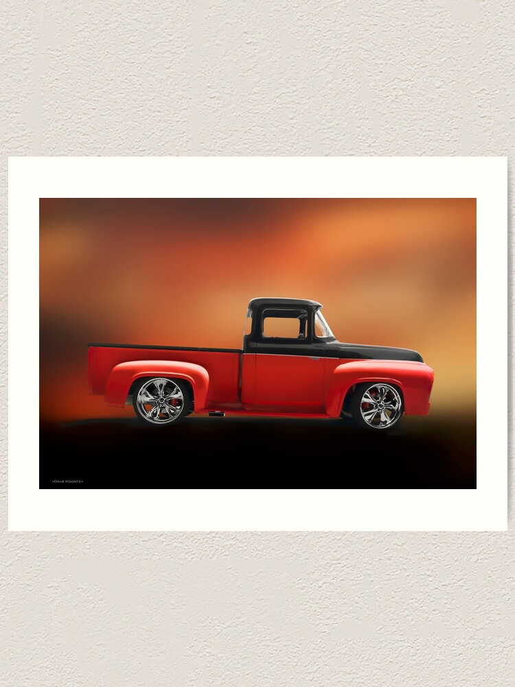 "1956 Ford F100 Custom Pickup" Art Print for Sale by DaveKoontz | Redbubble
