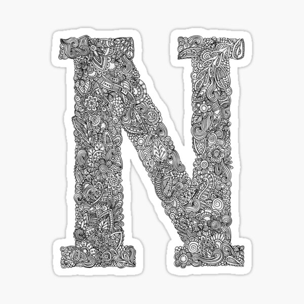"letter n" Sticker for Sale by brigidmary | Redbubble