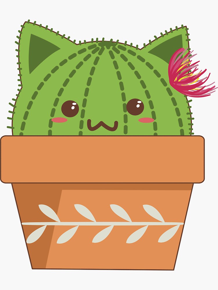 "Cat-tus " Sticker for Sale by MissChievouz | Redbubble