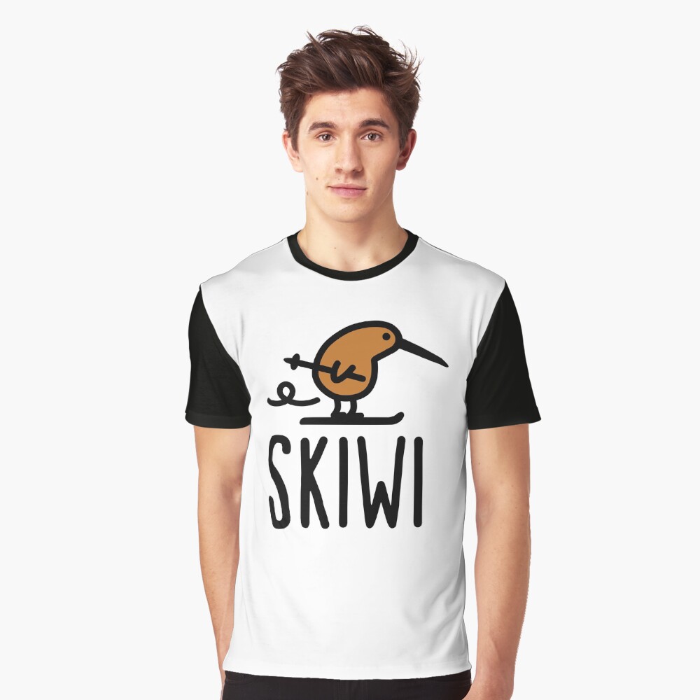 " Skiwi funny kiwi New Zealand bird ski cartoon" Sticker for Sale by ...