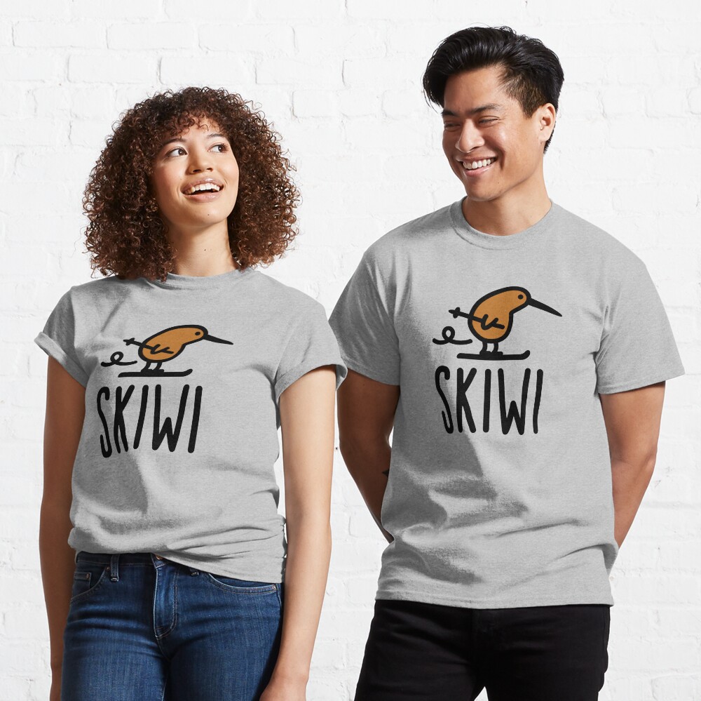 " Skiwi funny kiwi New Zealand bird ski cartoon" Sticker for Sale by ...