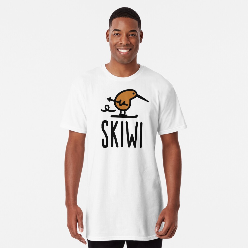 " Skiwi funny kiwi New Zealand bird ski cartoon" Sticker for Sale by ...