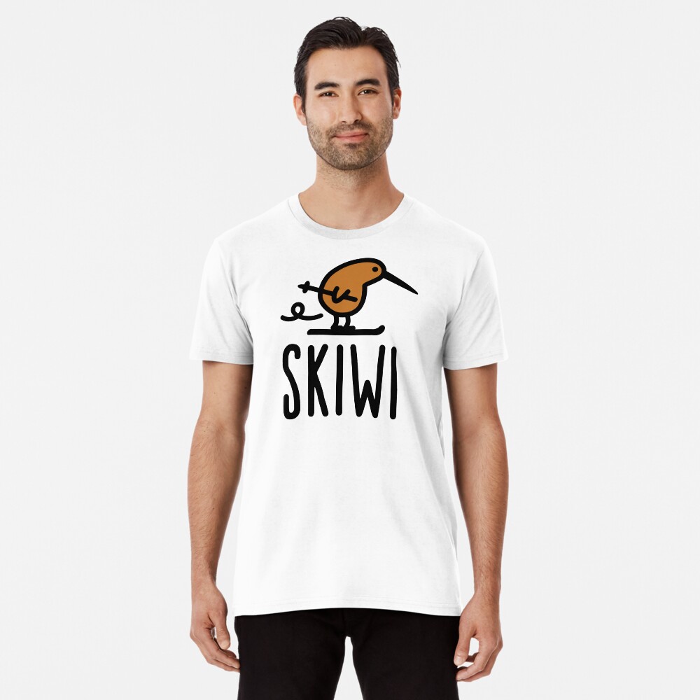 " Skiwi funny kiwi New Zealand bird ski cartoon" Sticker for Sale by ...