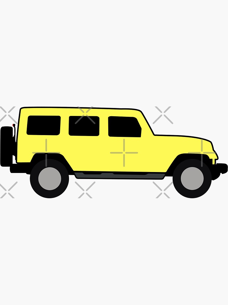 "Yellow Jeep Sticker" Sticker for Sale by Doug33445 | Redbubble