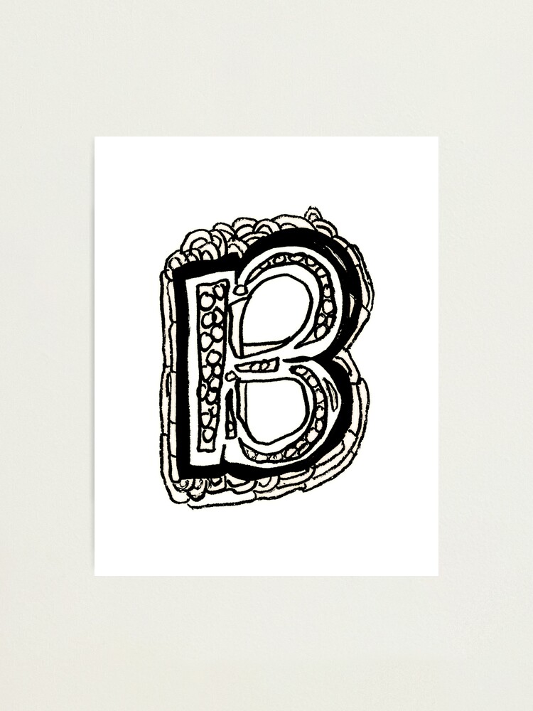 Lámina fotográfica «Mayúscula alfabeto blanco y negro letra B» de ...