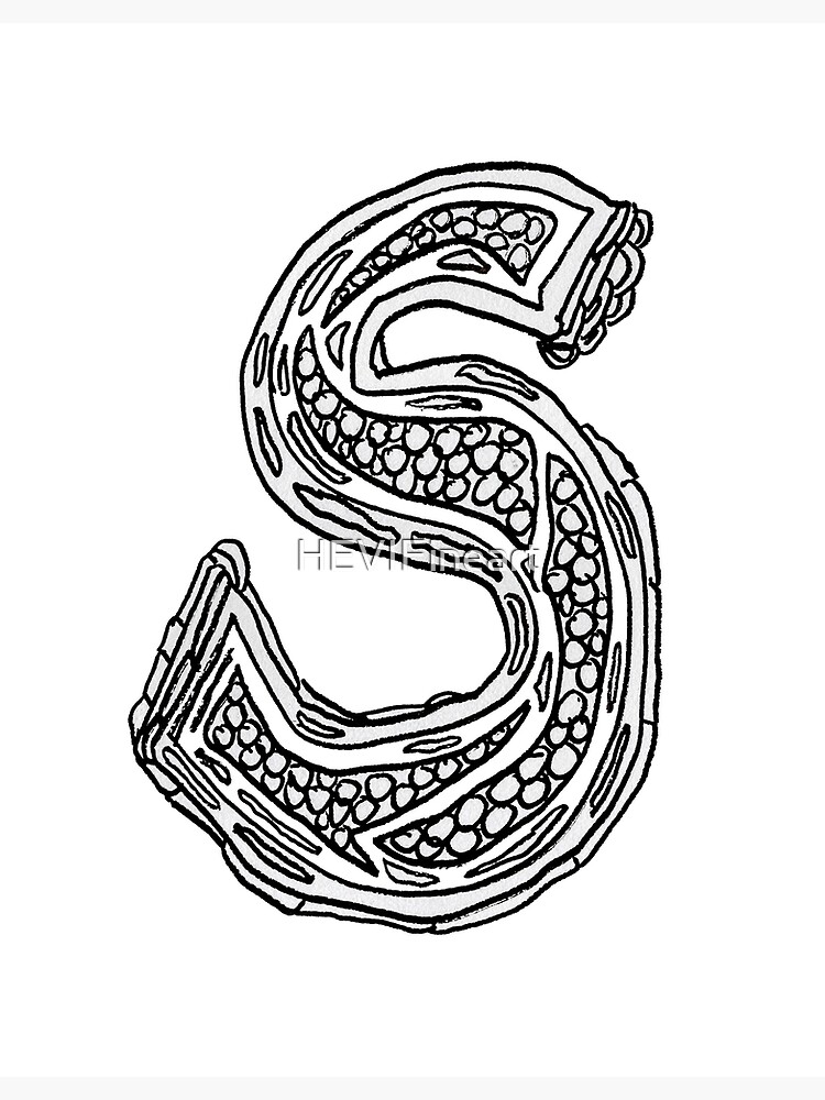 Póster «Mayúscula alfabeto blanco y negro letra S» de HEVIFineart ...