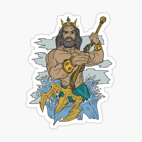 "Poseidon" Sticker for Sale by EarthEnso | Redbubble