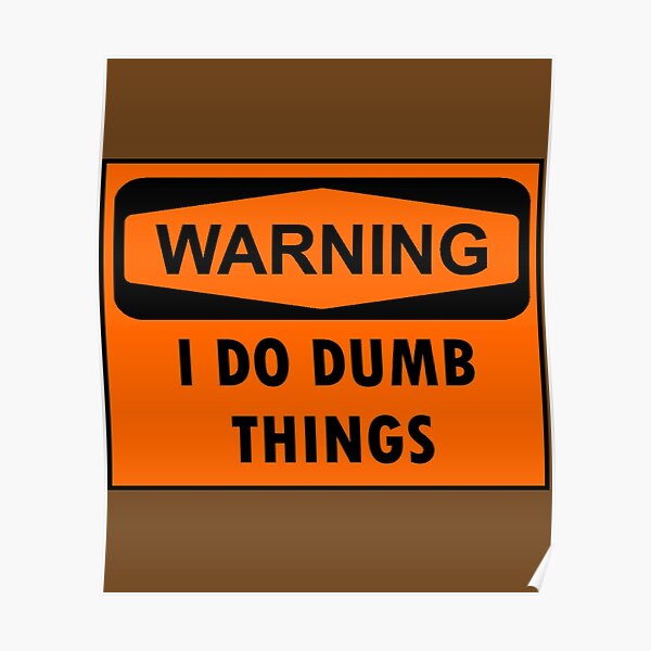 "Warning I Do Dumb Things" Poster for Sale by mairebertnick | Redbubble