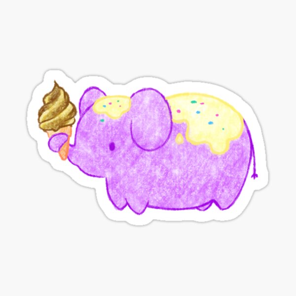 "Ice Cream Elephant" Sticker for Sale by BonBonBunny | Redbubble