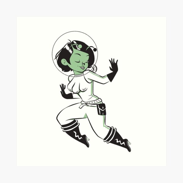 "Alien Pin-Up" Art Print for Sale by mirirooney | Redbubble
