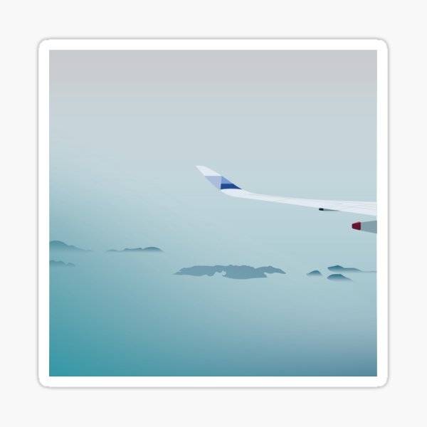 "airplane view" Sticker for Sale by attractivemilk | Redbubble