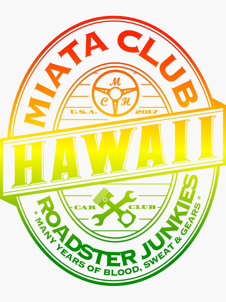 "Reggae Miata Club of Hawaii" Sticker for Sale by Amy Hisaoka | Redbubble