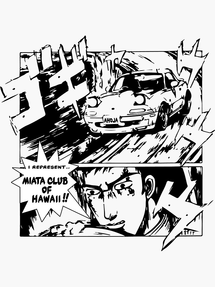 "Initial D Miata Club of Hawaii" Sticker for Sale by ob7darth | Redbubble