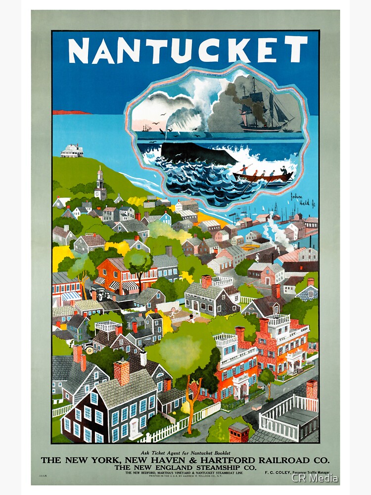 "Nantucket USA Vintage Travel Poster Restored" Sticker for Sale by ...