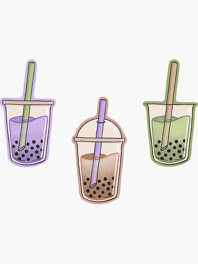 "Bubble Tea Set" Sticker for Sale by MillyQueArt | Redbubble