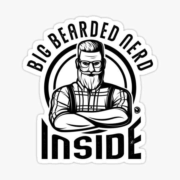 "BIG BEARDED NERD INSIDE" Sticker for Sale by netrok | Redbubble