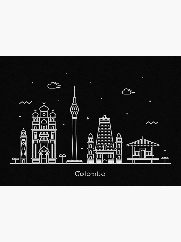 "Colombo Skyline Minimal Line Art Poster" Sticker for Sale by ...