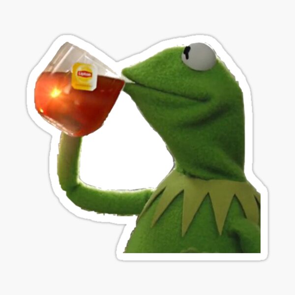 Kermit Sipping Tea Sticker Png Download Kermit Meme Png,, 43% OFF
