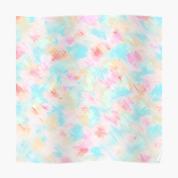 "Modern Girly Pink Yellow Blue Paint Daub Art" Poster for Sale by ...