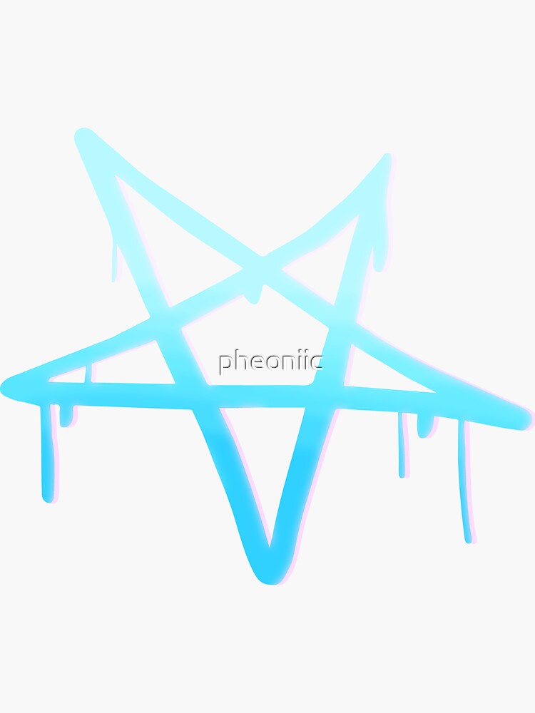 "Blue Pastel Goth Dripping Star" Sticker for Sale by pheoniic | Redbubble