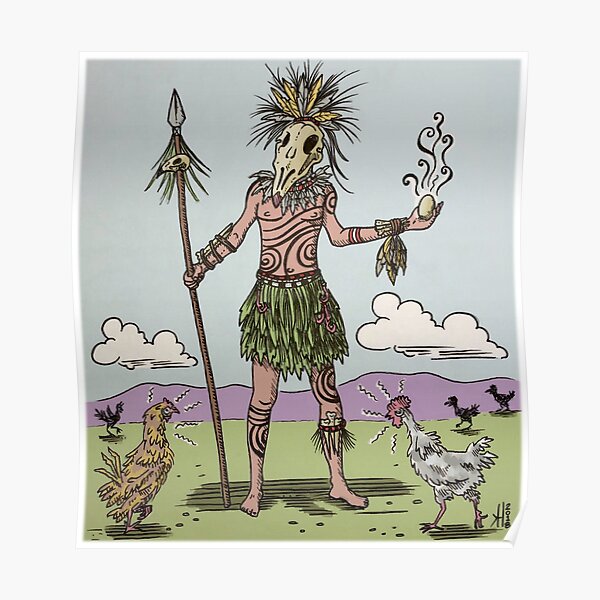 "Voodoo Chicken Man" Poster for Sale by Wildharegrafix | Redbubble