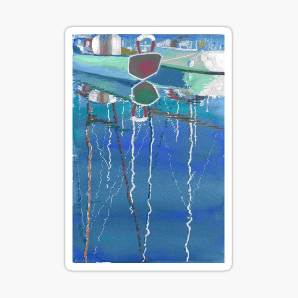 "Portishead Marina reflections 2" Sticker for Sale by ingridslatter ...