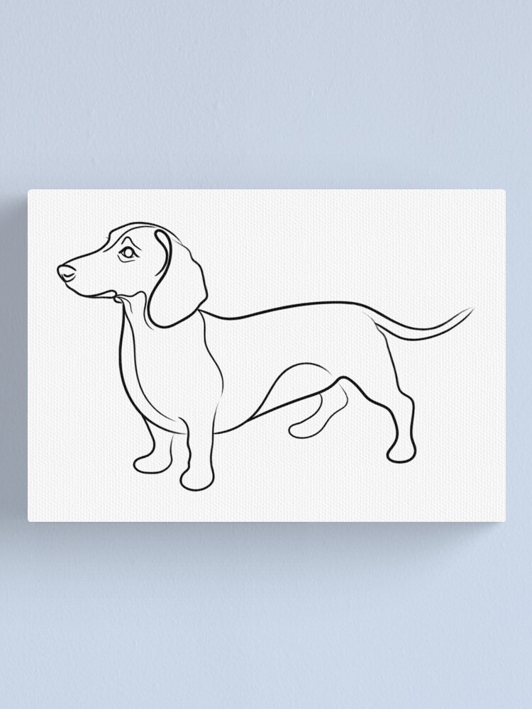 "Dachshund Line Drawing" Canvas Print for Sale by Adam Regester | Redbubble