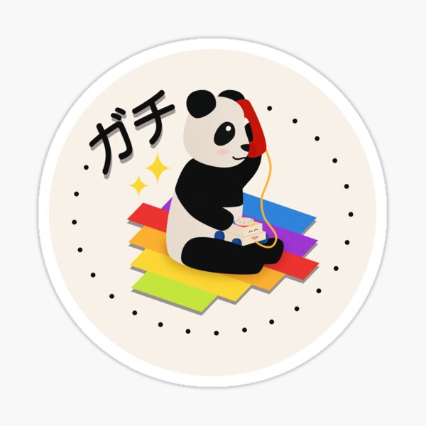 "Panda on Chatter Phone - Nostalgic Toys" Sticker by iamapanda | Redbubble