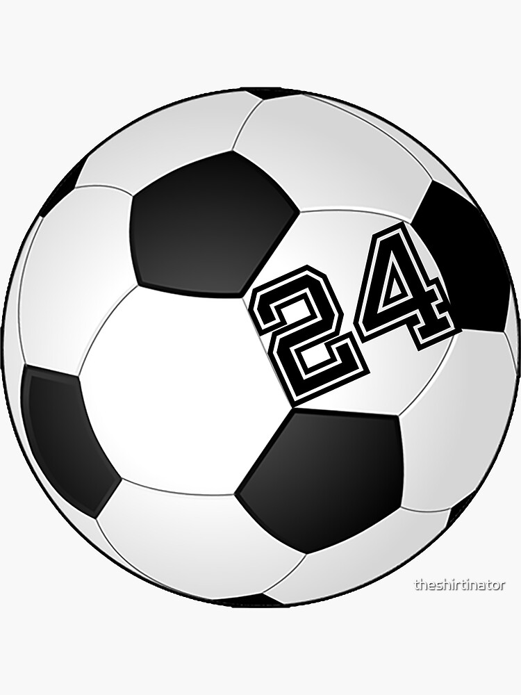 "Football Soccer Player Jersey No 24 Back Number #24 Ball Sport Sticker ...