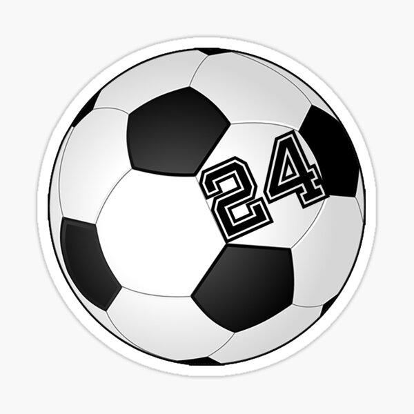 "Football Soccer Player Jersey No 24 Back Number #24 Ball Sport Sticker ...