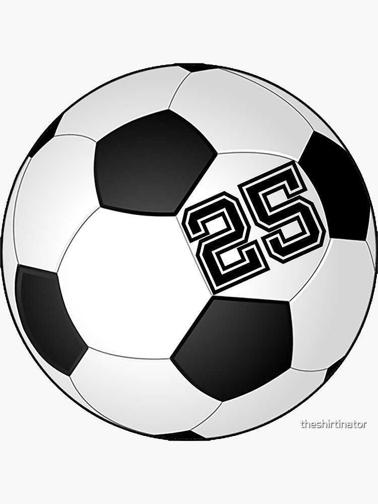 "Football Soccer Player Jersey No 25 Back Number #25 Ball Sport Sticker ...