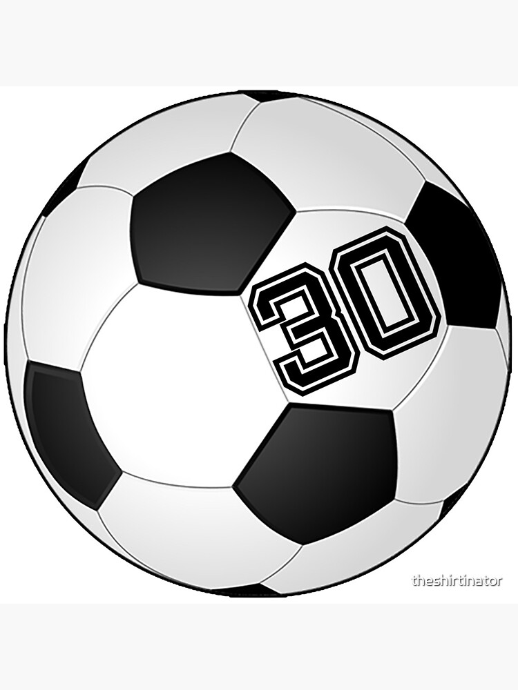 "Football Soccer Player Jersey No 30 Back Number #30 Ball Sport Sticker ...