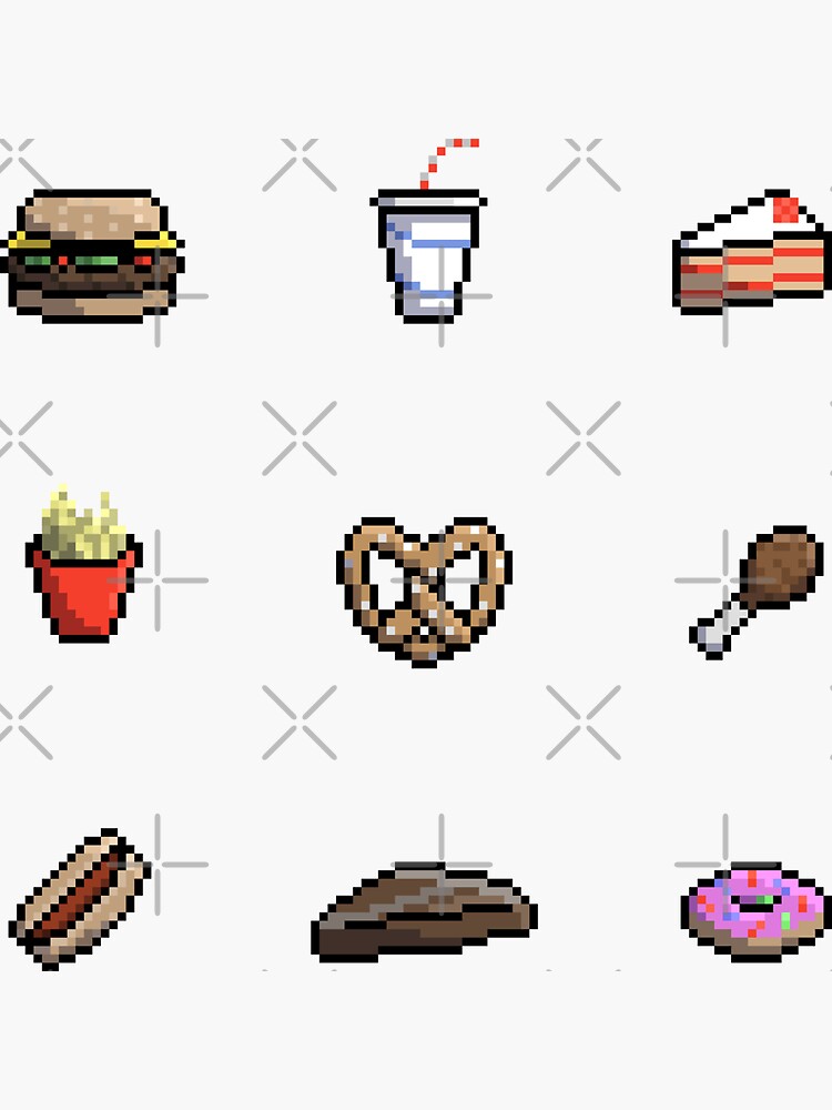 "Pixel Retro Junk Food" Sticker by Zeeph | Redbubble