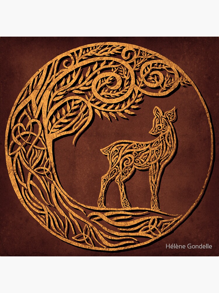 "Eilid - Celtic Deer" Sticker by HeleneGondelle | Redbubble